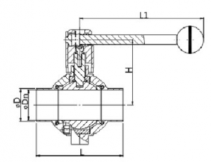 AV-2MBC Sanitary Butterfly-type Ball Valve With Welded Ends, Manual ...